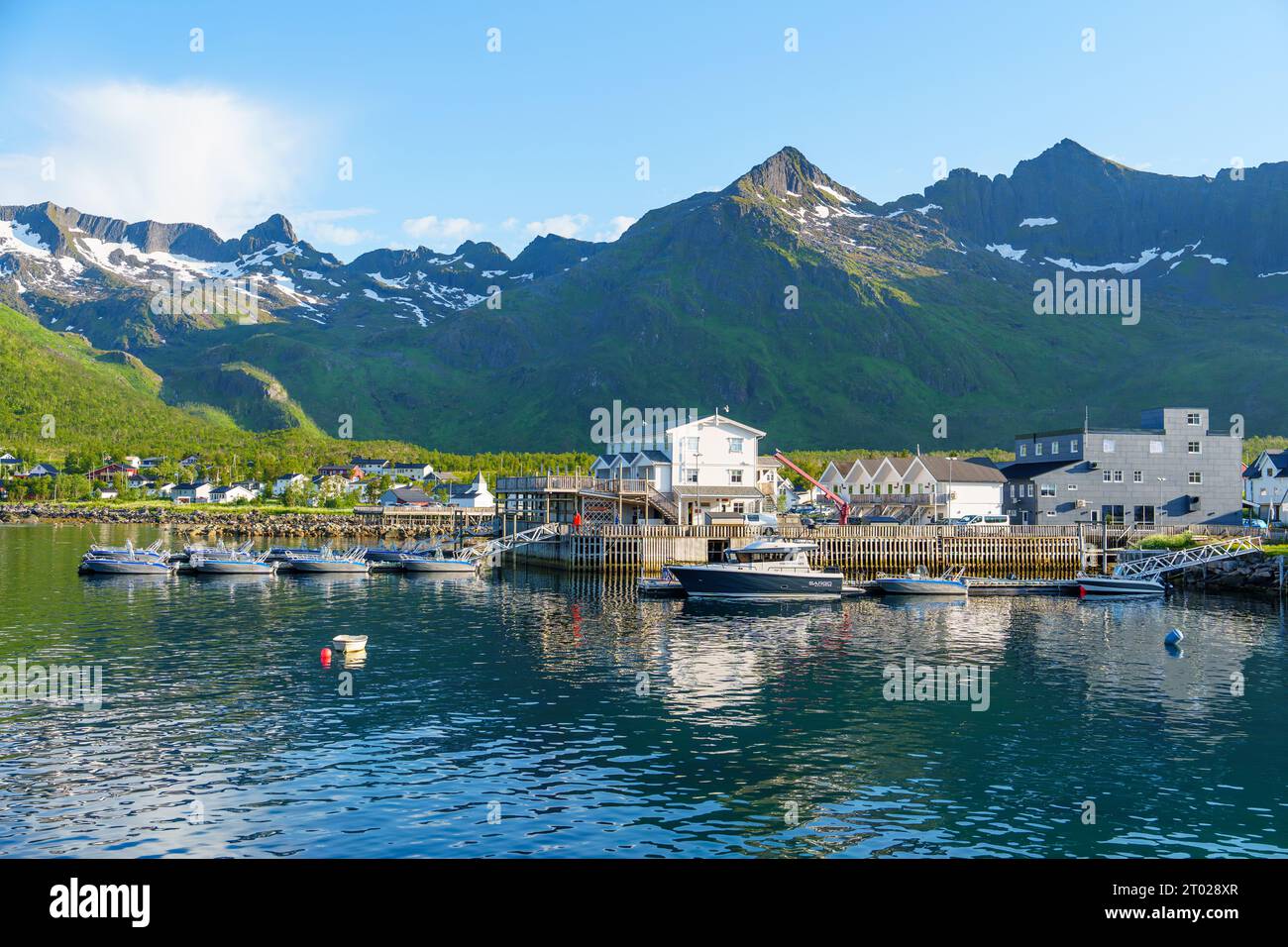 Fishing base in village Mefjordvaer, island Senja, Norway, Mefjord ...