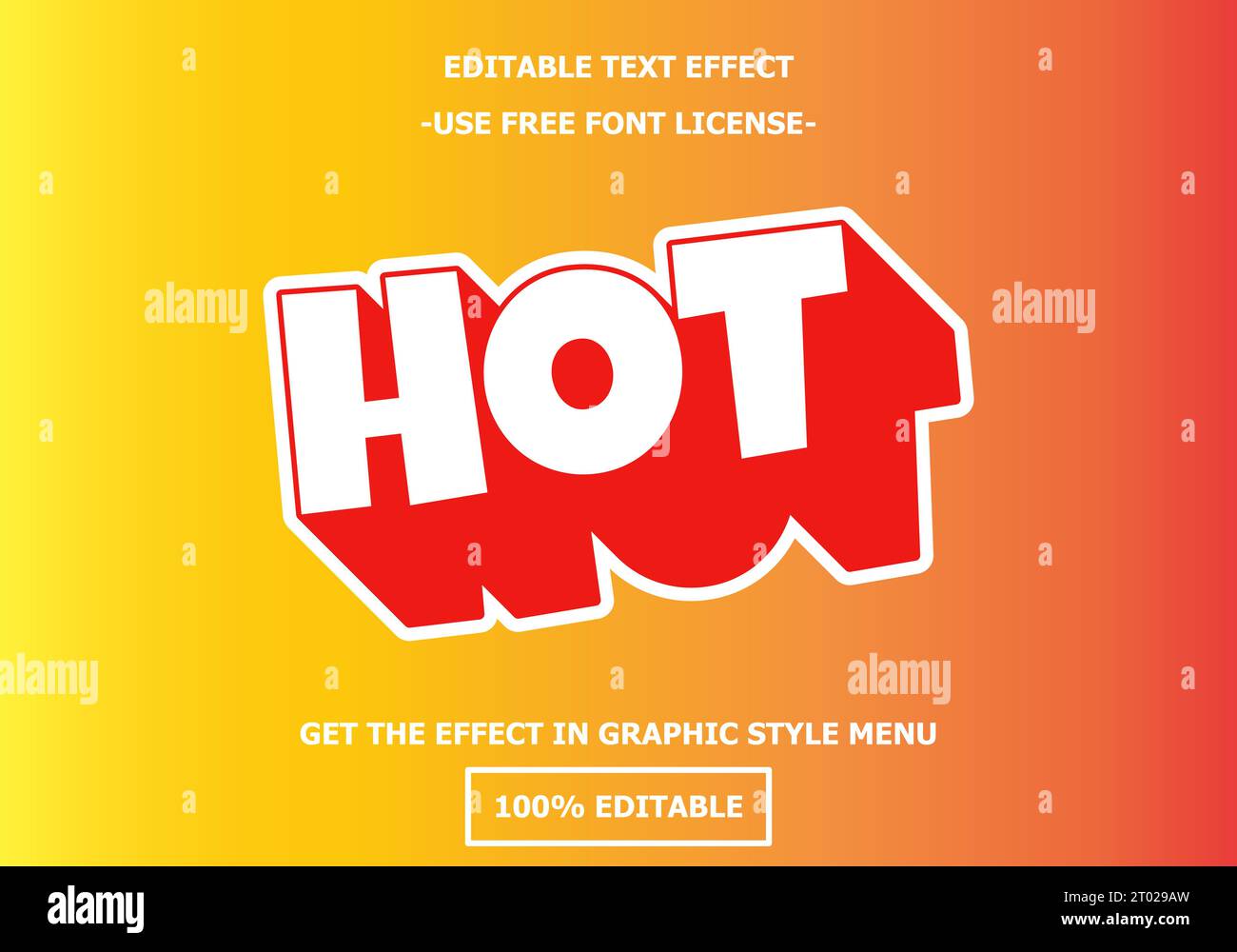 Hot 3D editable text effect template. Style premium free font license ...