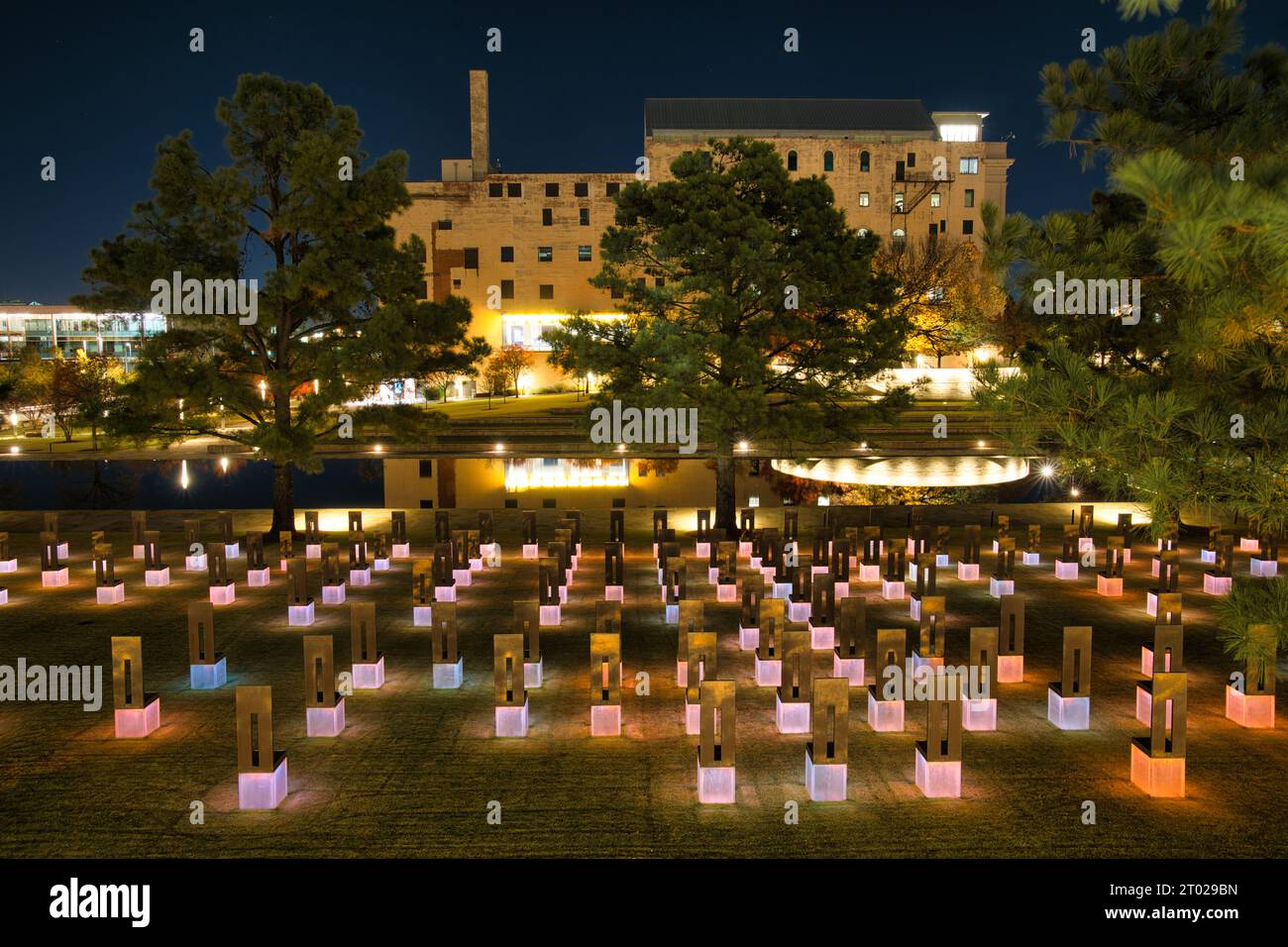 Oklahoma City National Memorial and Museum at Night Stock Photo - Alamy