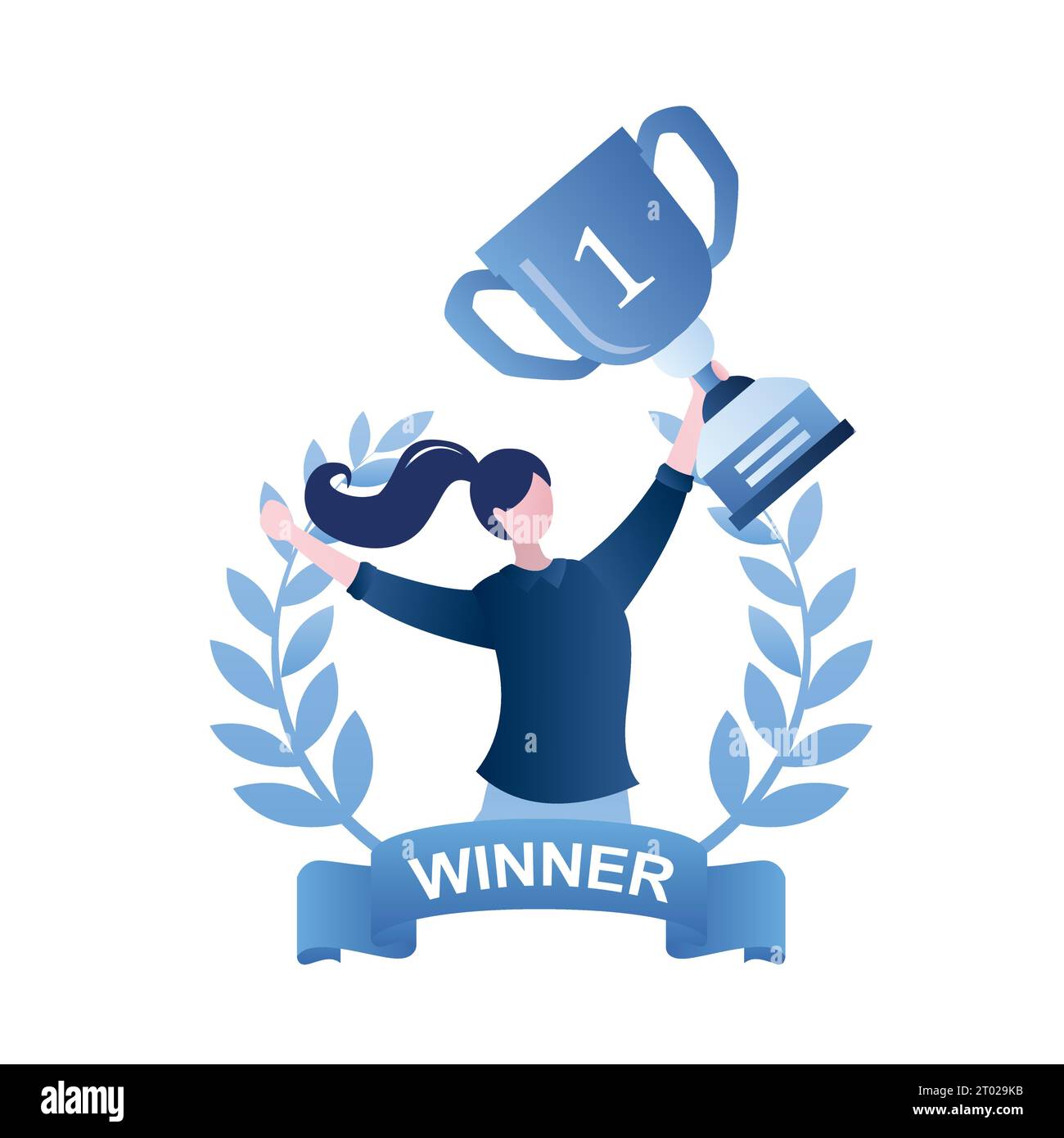 Girl winning trophy Stock Vector Images - Alamy