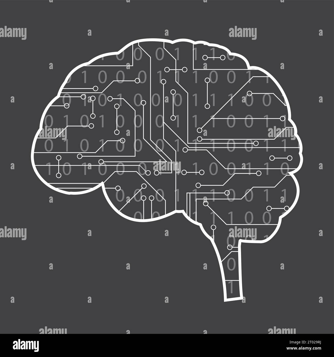 Human brain with numbers and neural connections. Intelligence concept background. Stock vector ...