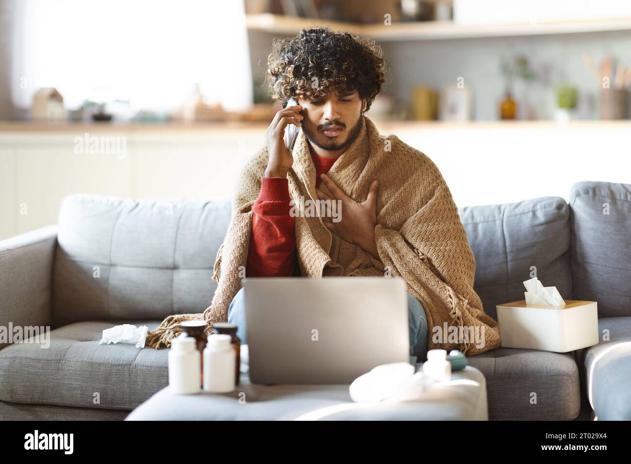 Telemedicine concept sick indian hi-res stock photography and images ...
