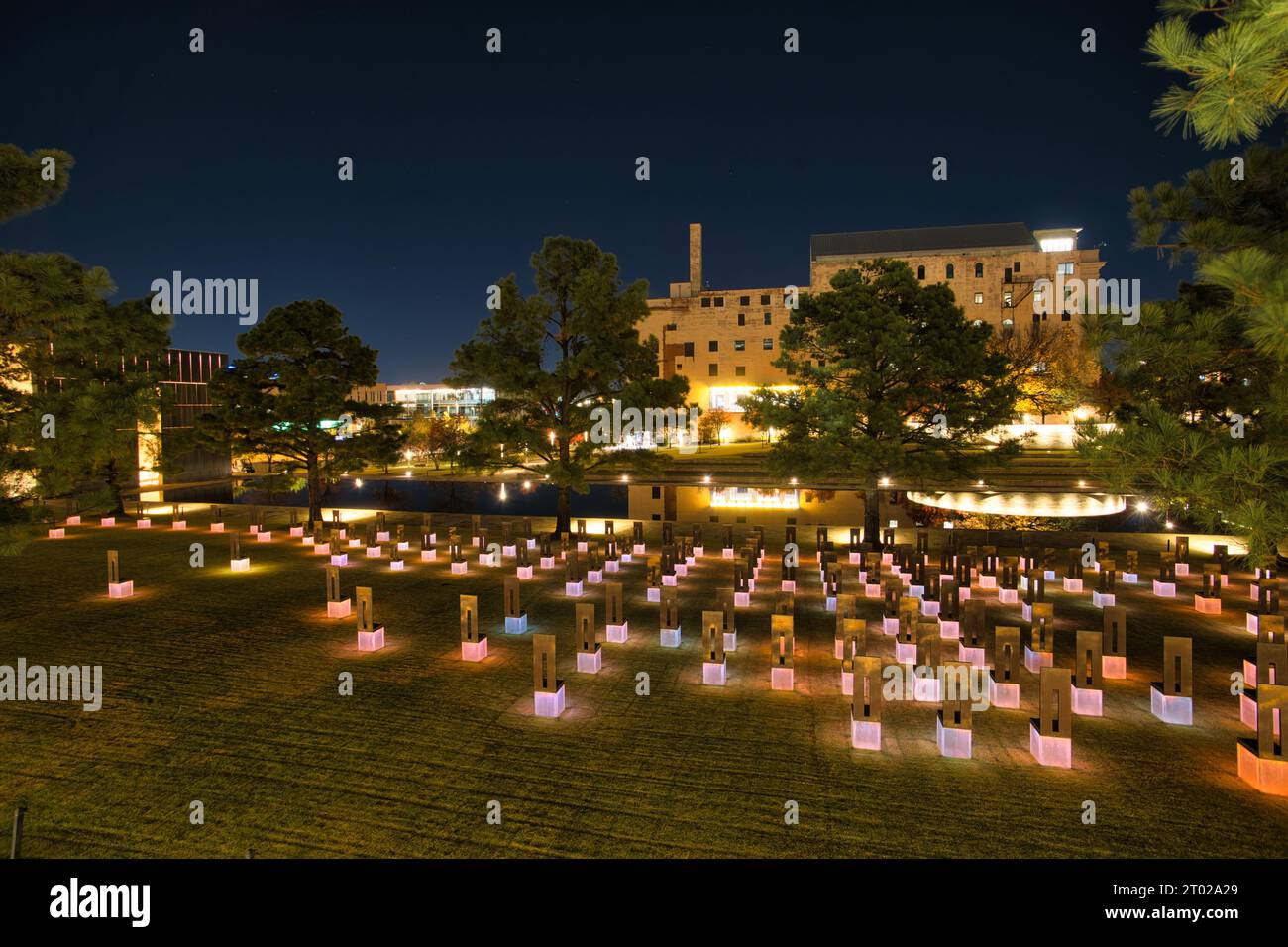 Oklahoma City National Memorial and Museum at Night Stock Photo - Alamy