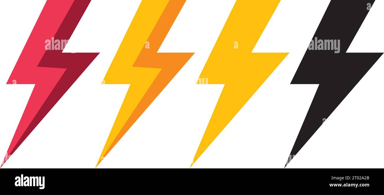 Flash icons collection. lightning bolt icon set. Bolt logo. Electric ...