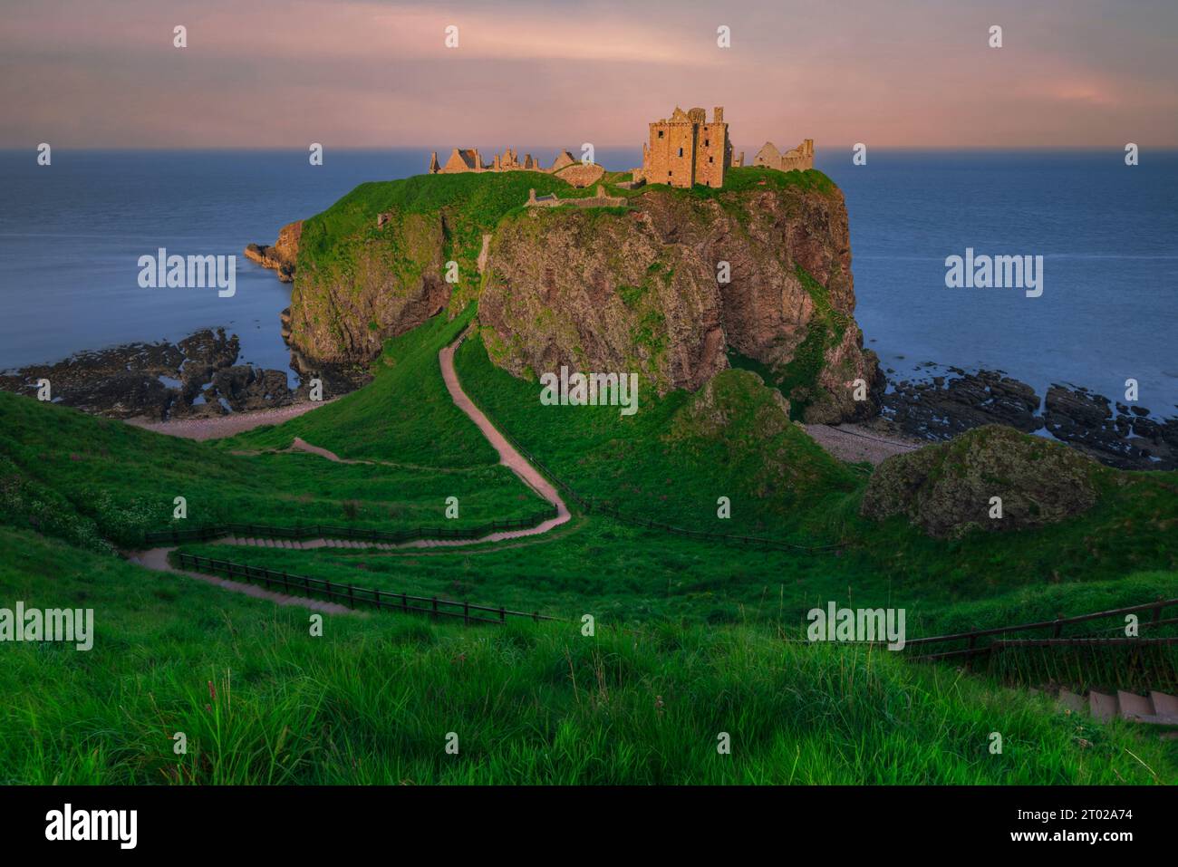 The ruins of the Dunnottar Castle near Stonehaven in Aberdeenshire ...