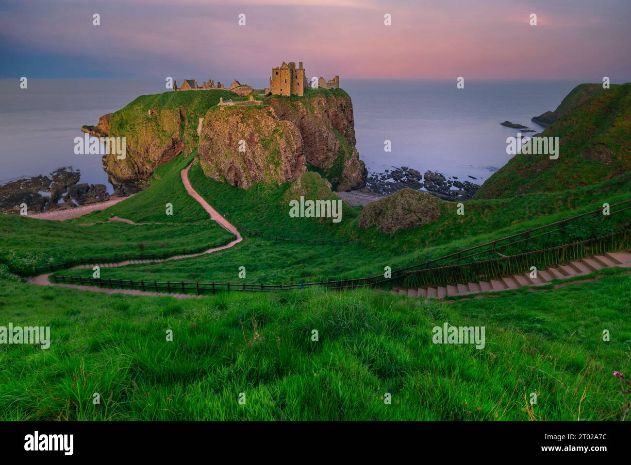 The ruins of the Dunnottar Castle near Stonehaven in Aberdeenshire ...