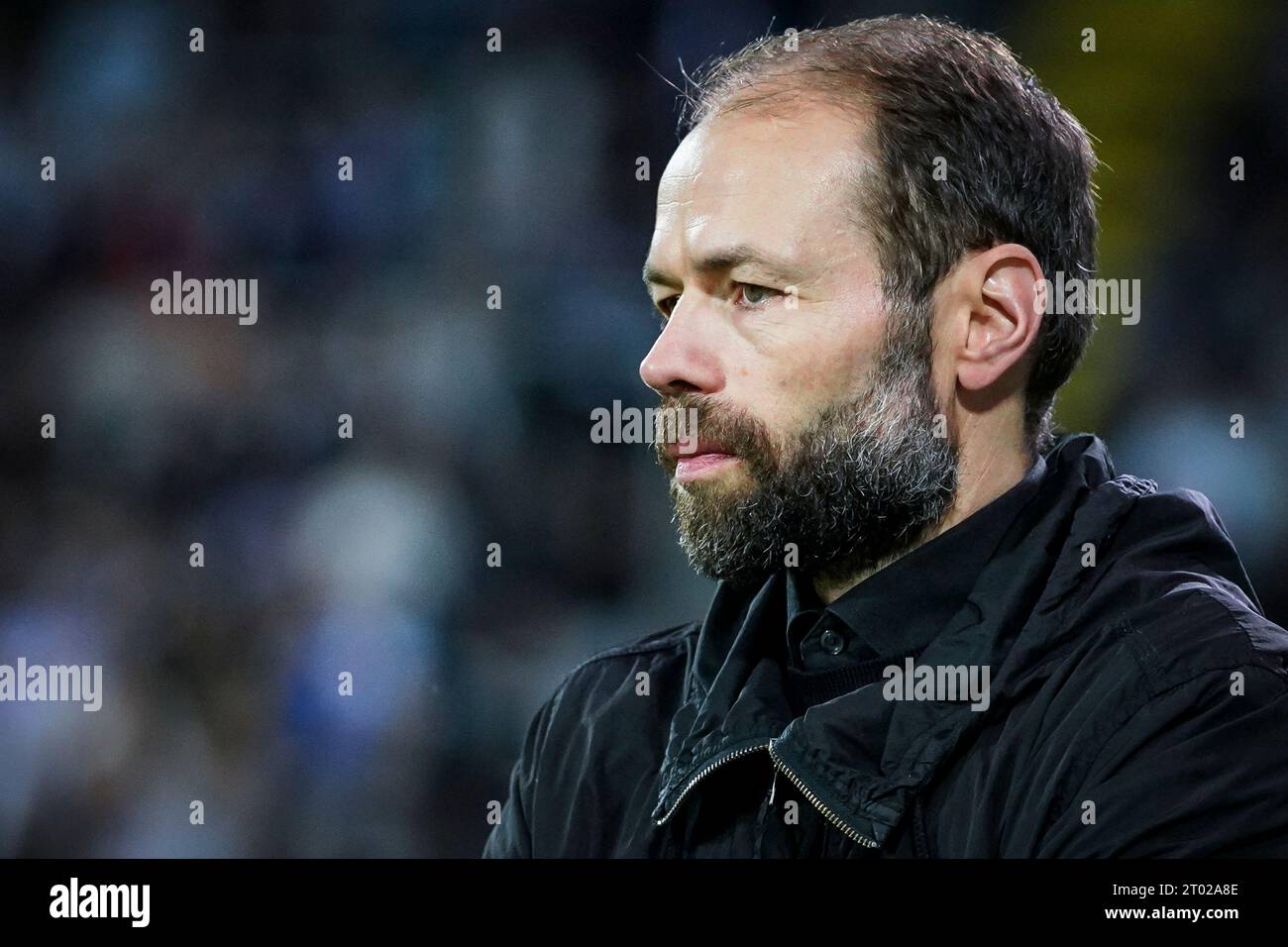 Odense, Denmark. 02nd Oct, 2023. Head coach Andreas Alm of Odense BK ...
