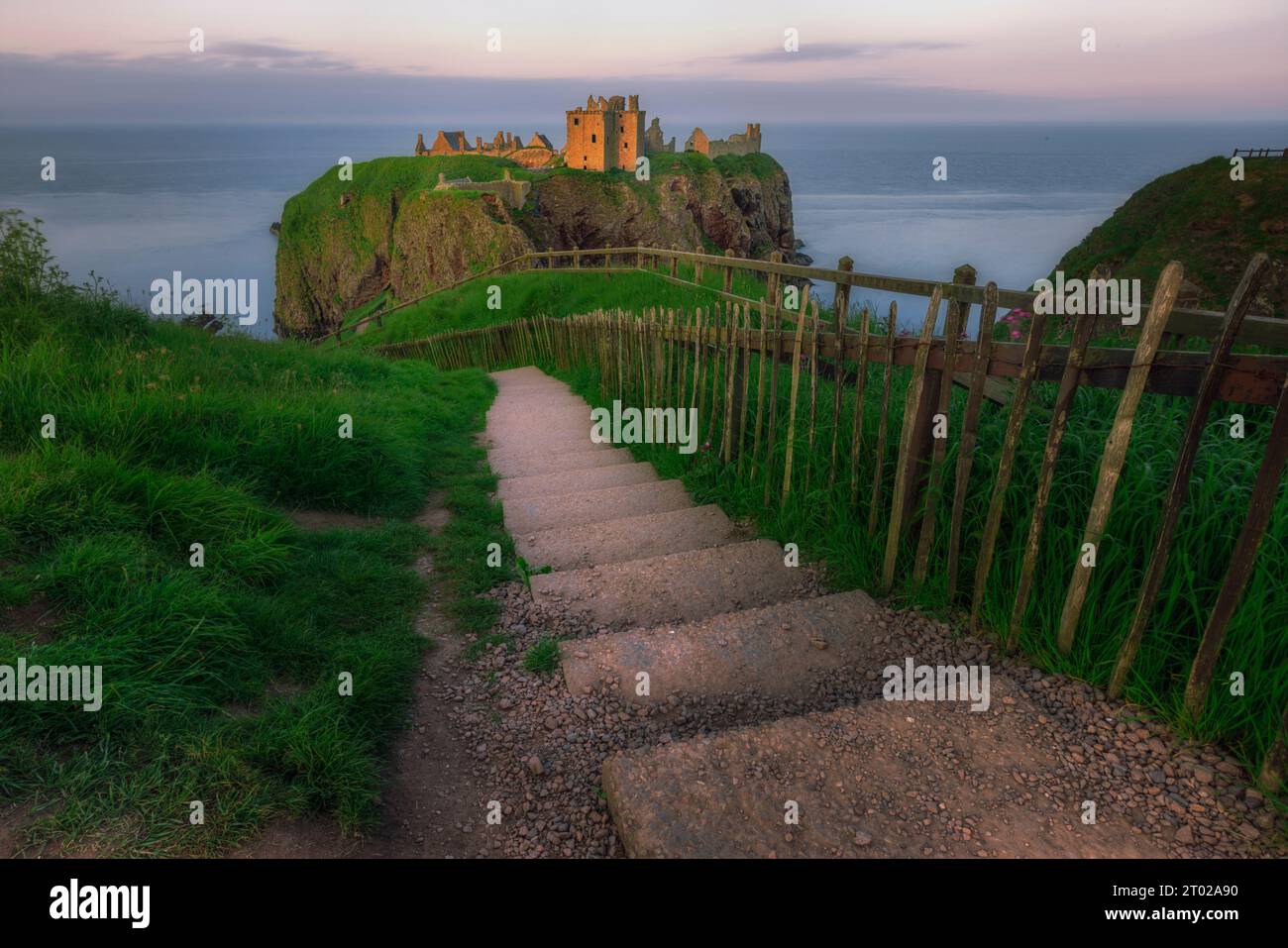 The ruins of the Dunnottar Castle near Stonehaven in Aberdeenshire ...