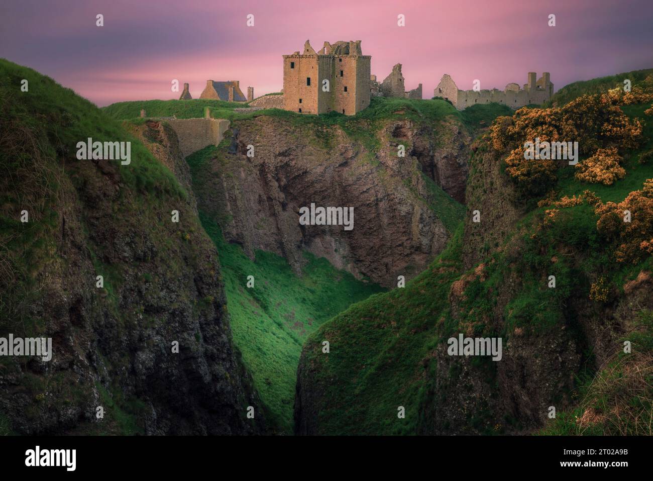 The ruins of the Dunnottar Castle near Stonehaven in Aberdeenshire ...