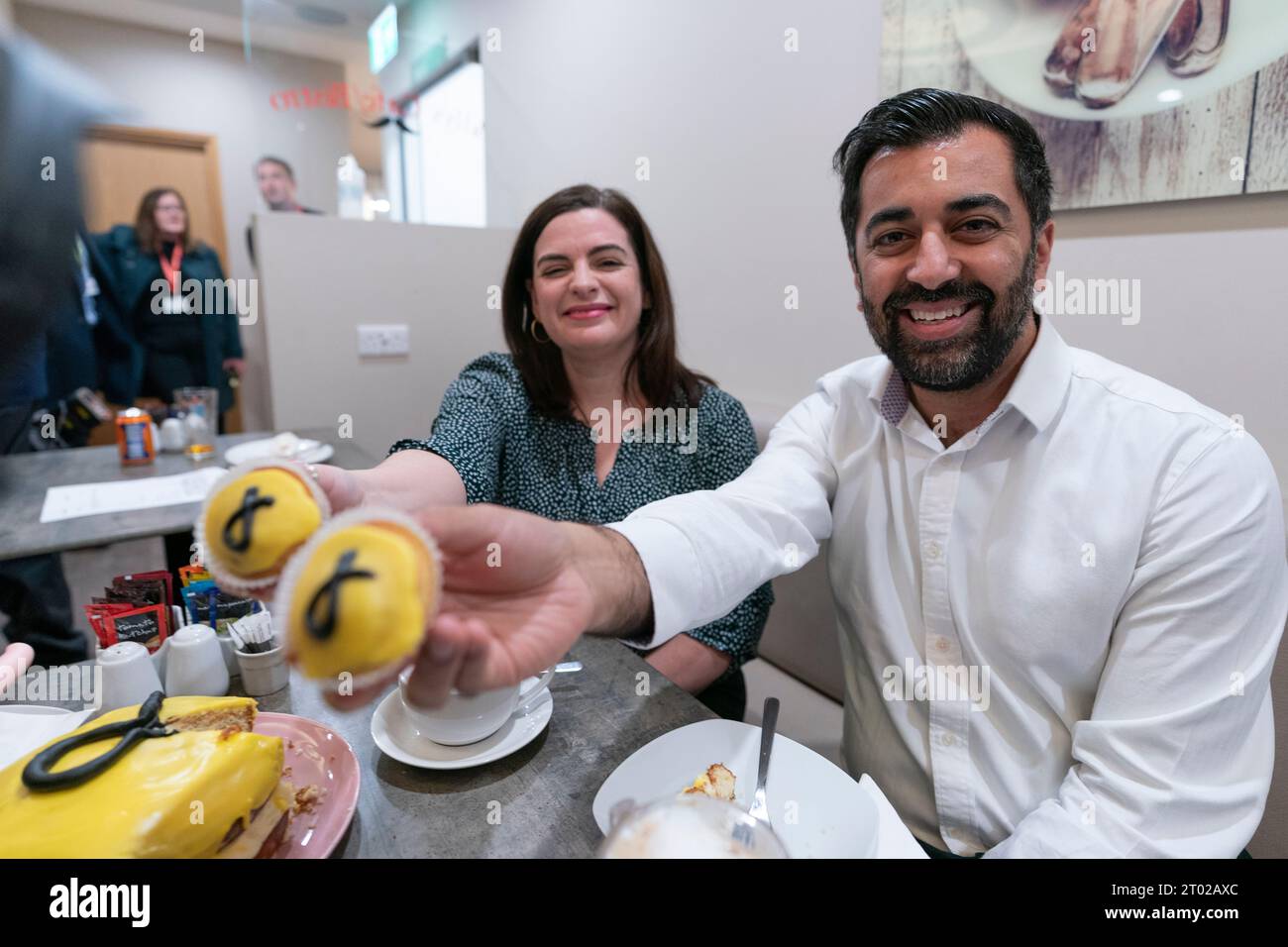 Blantyre, Scotland, UK. 3rd October 2023. First Minister Humza Yousaf ...