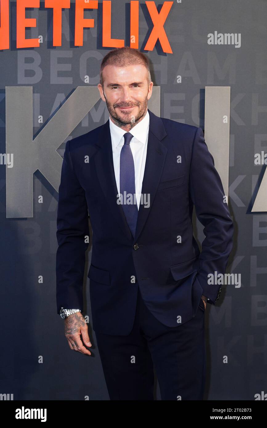 David Beckham arrives for the premiere of Netflix's documentary series ...