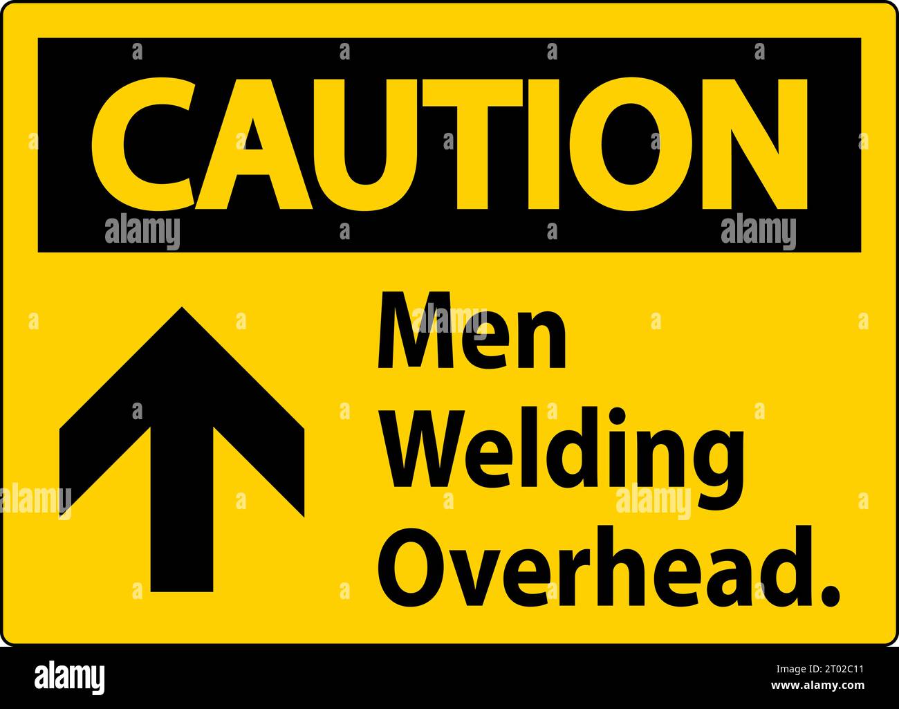 Caution Sign Men Welding Overhead Stock Vector Image & Art - Alamy