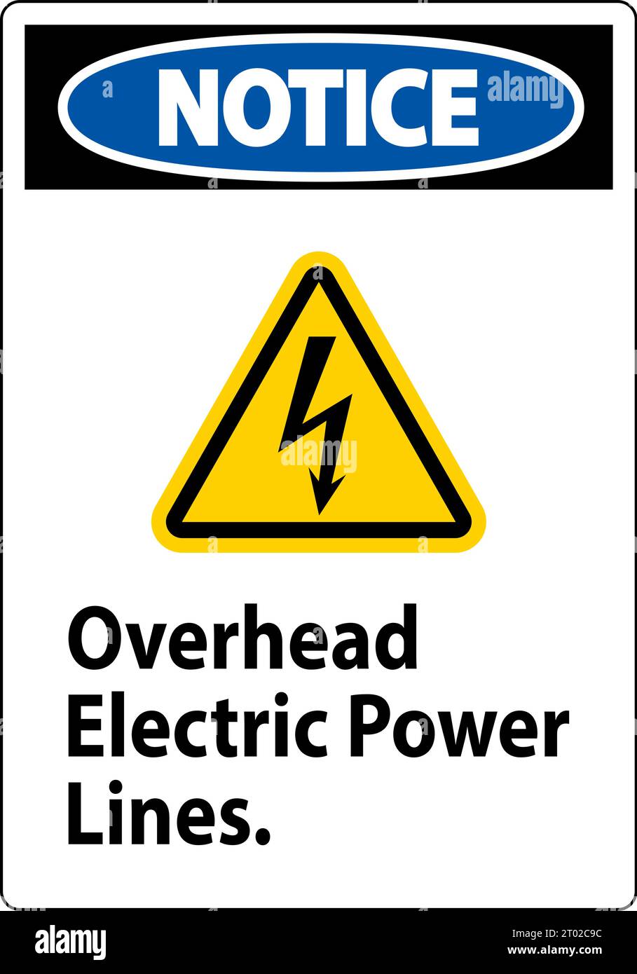 Notice Sign Overhead Electric Power Lines Stock Vector Image & Art - Alamy