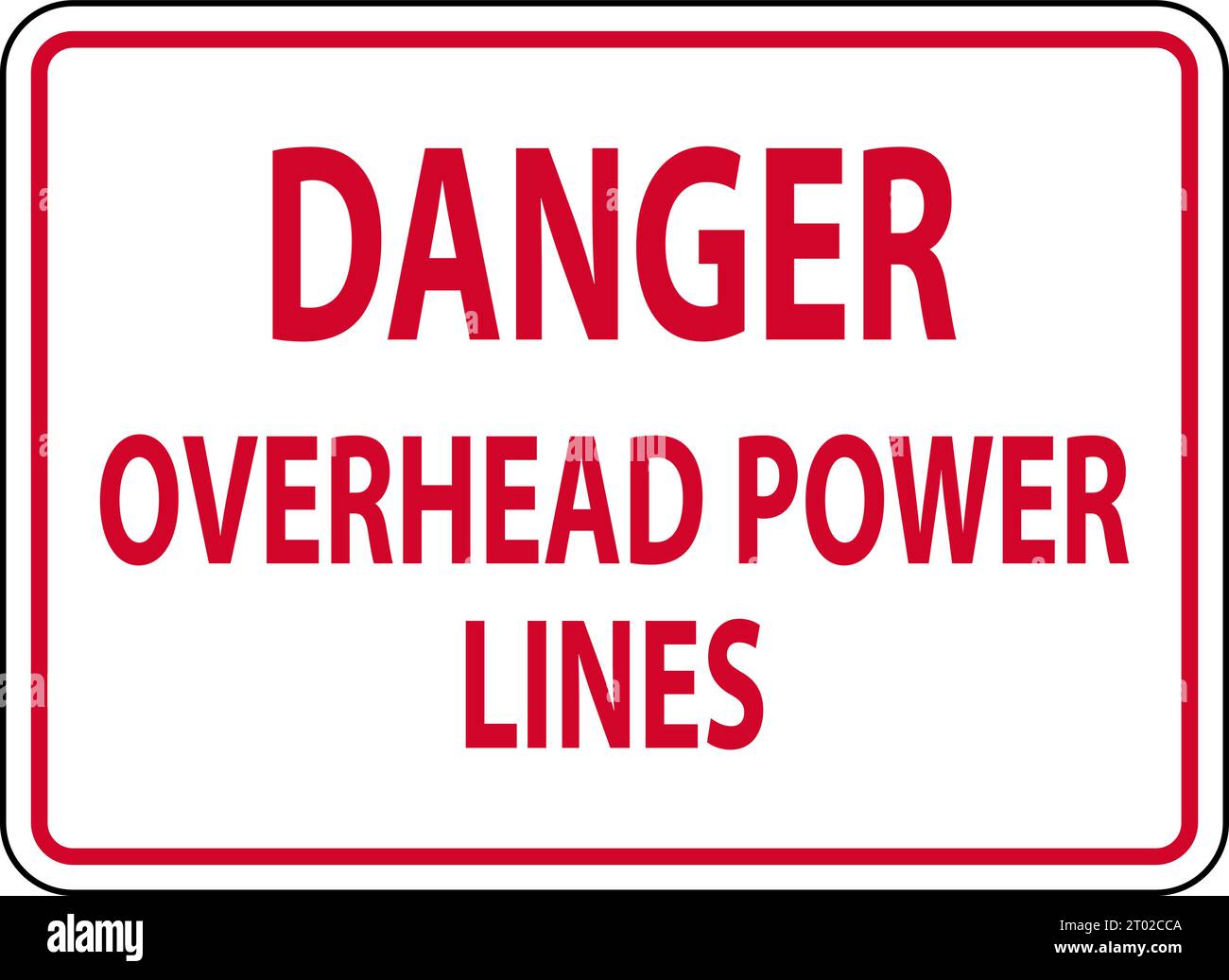 Danger Sign Overhead Power Lines Stock Vector Image & Art - Alamy