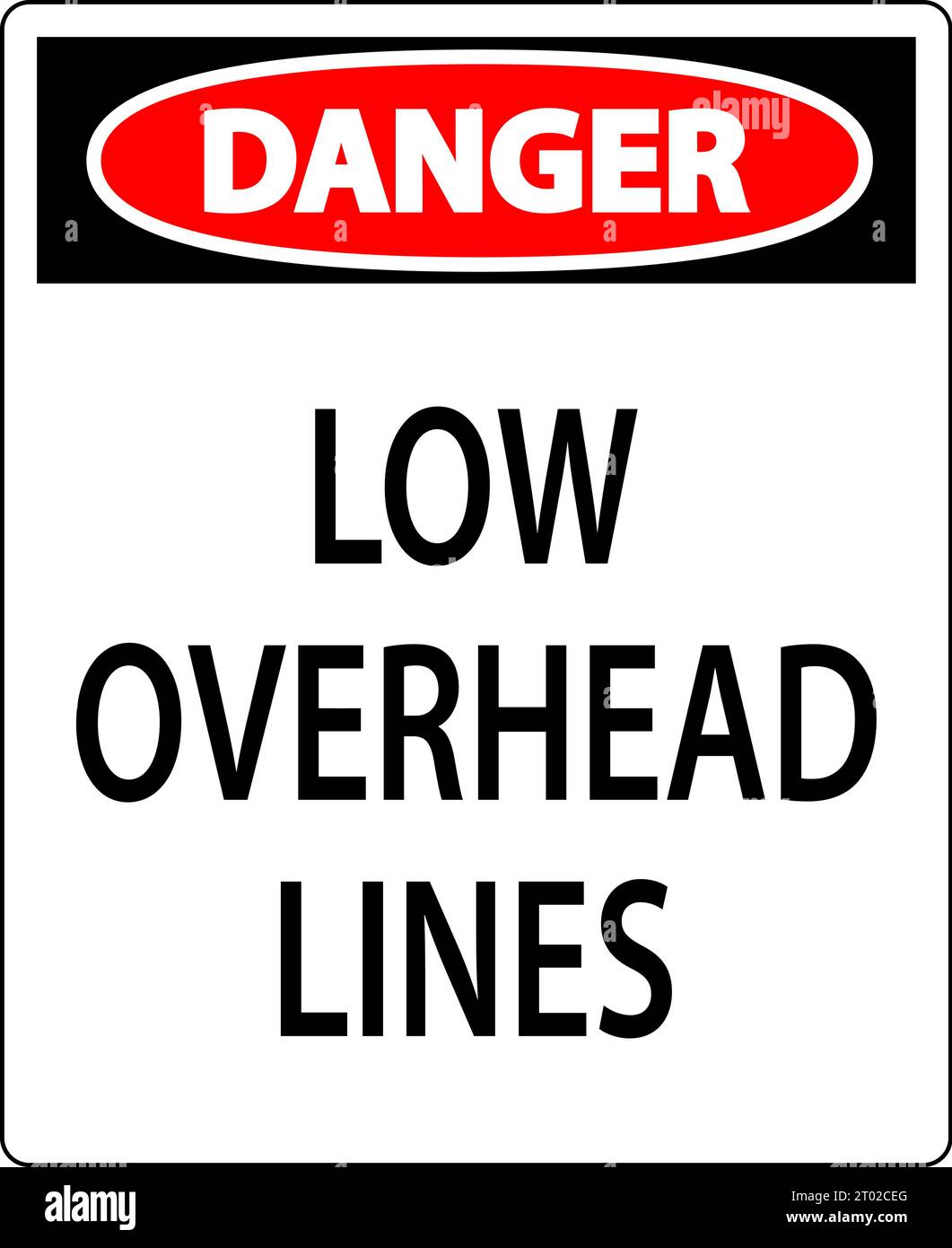 Danger Sign Low Overhead Lines Stock Vector Image & Art - Alamy