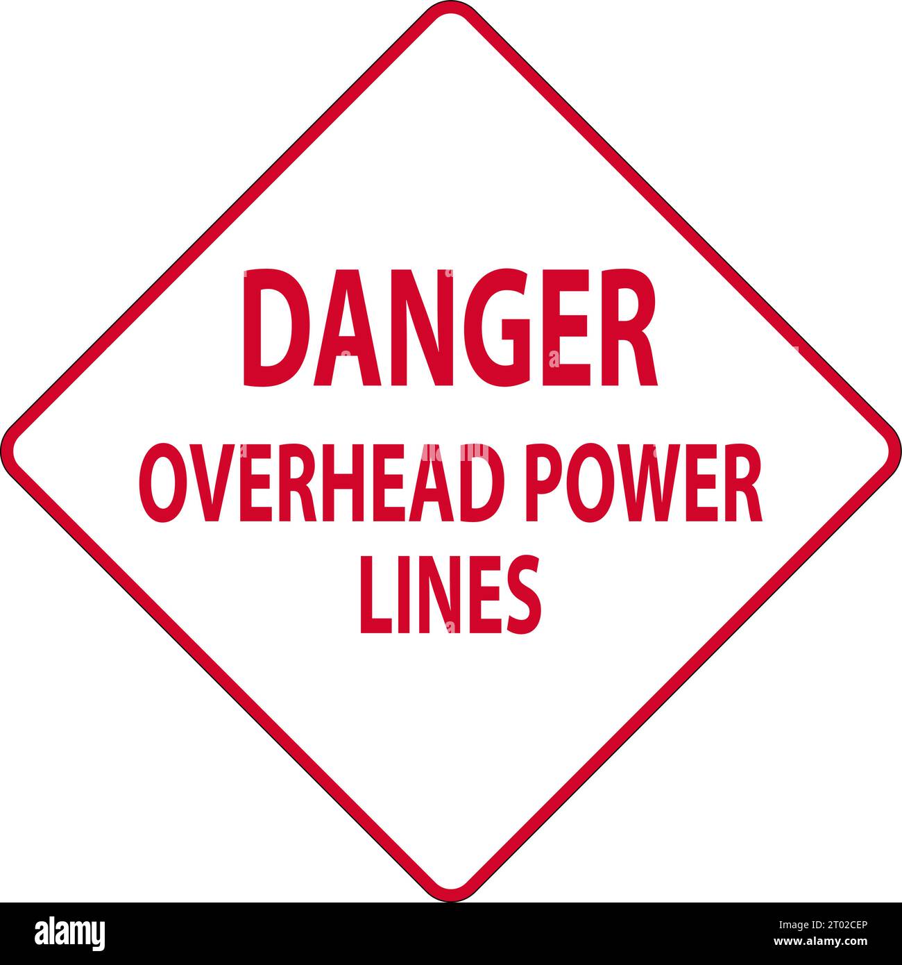 Danger Sign Overhead Power Lines Stock Vector Image & Art - Alamy