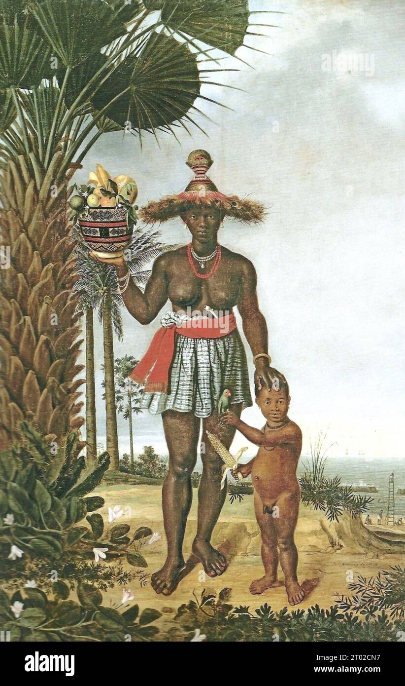 Albert Eckhout (dutch artiist) - African Mother and Child Stock Photo ...