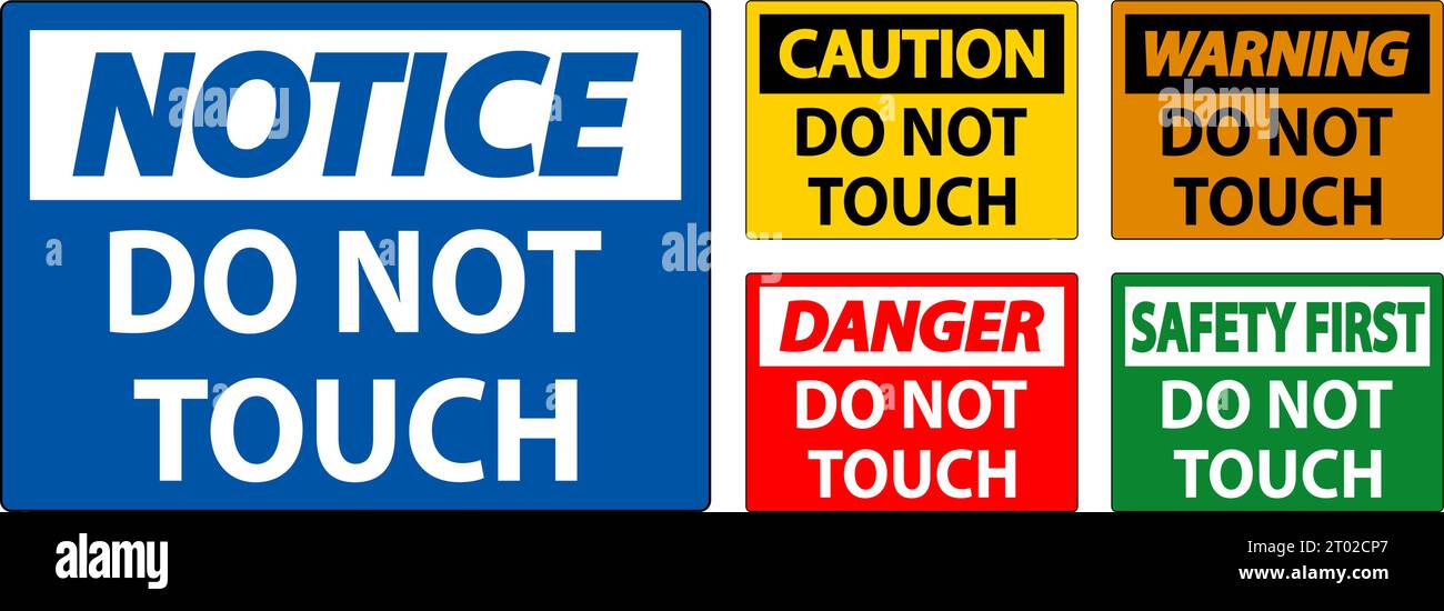 Caution Label Do Not Touch Stock Vector Image & Art - Alamy