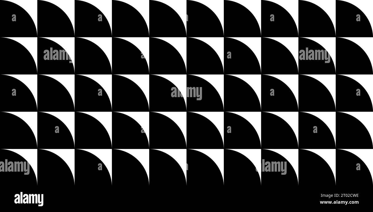 Geometric seamless pattern with curved white triangles on black ...