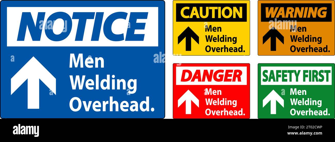Danger Sign Men Welding Overhead Stock Vector Image & Art - Alamy