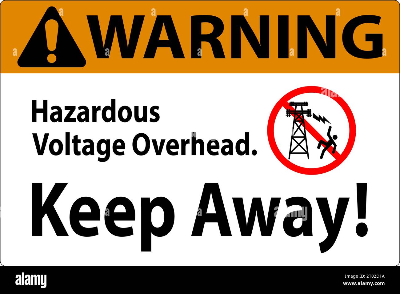 Warning Sign Hazardous Voltage Overhead - Keep Away Stock Vector Image ...