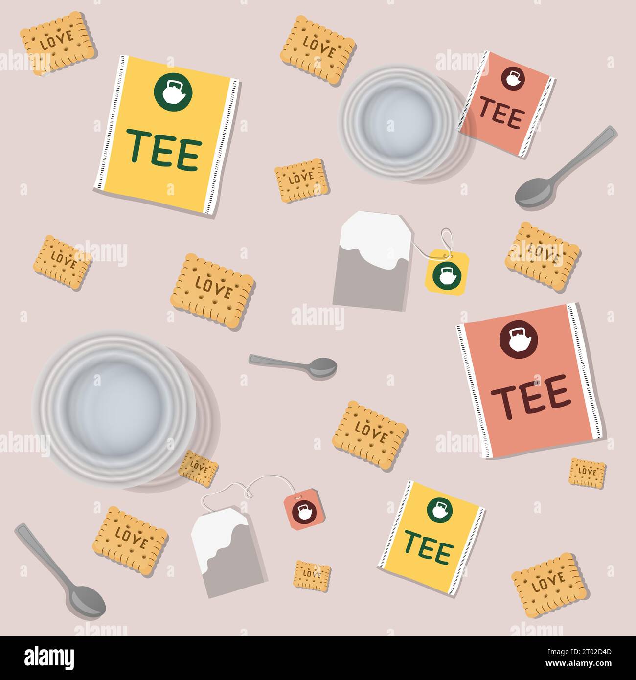 Tea and cookies pattern, illustration Stock Vector Image & Art - Alamy