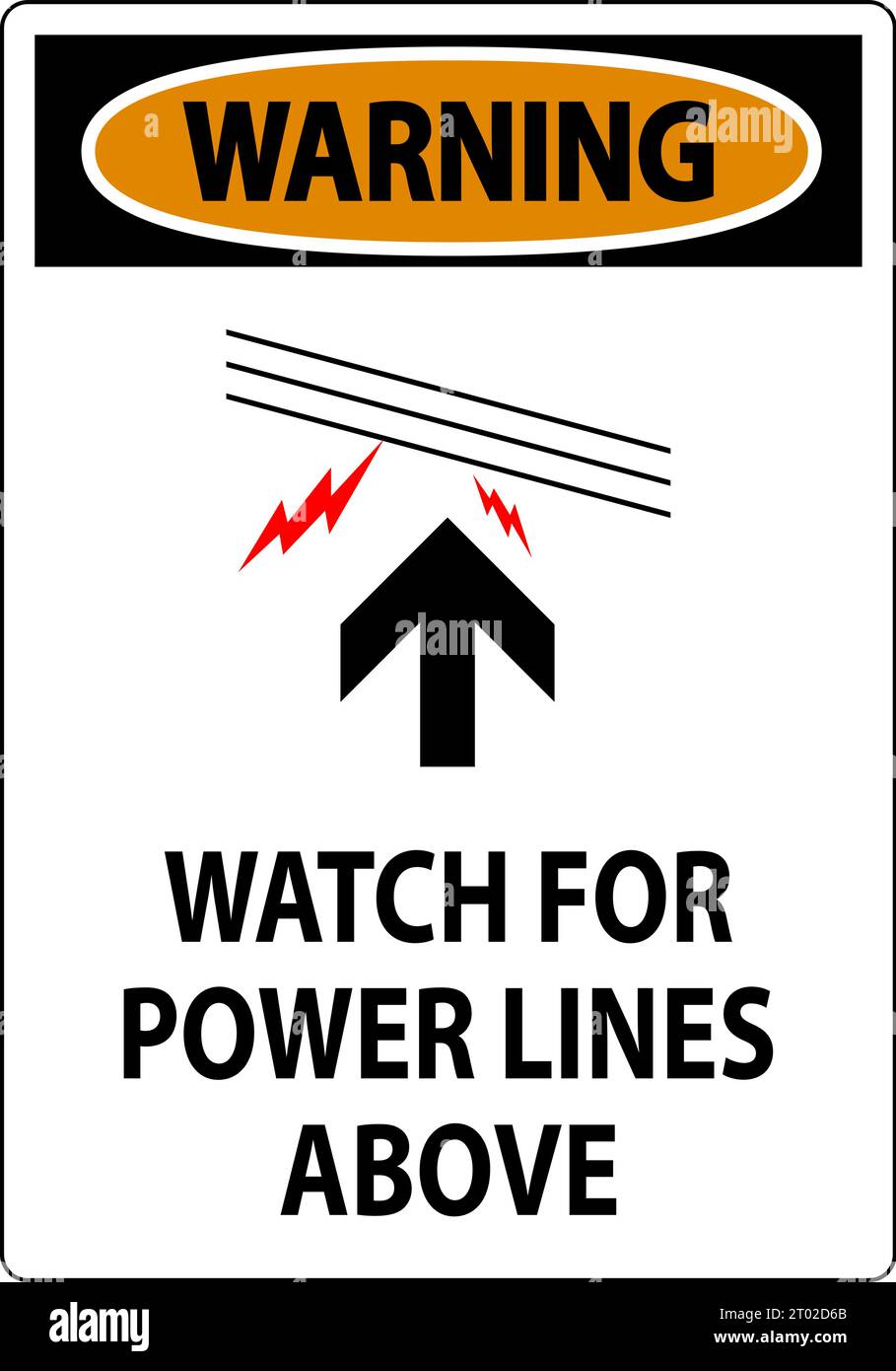 Warning Sign Watch For Power Lines Above Stock Vector Image & Art - Alamy