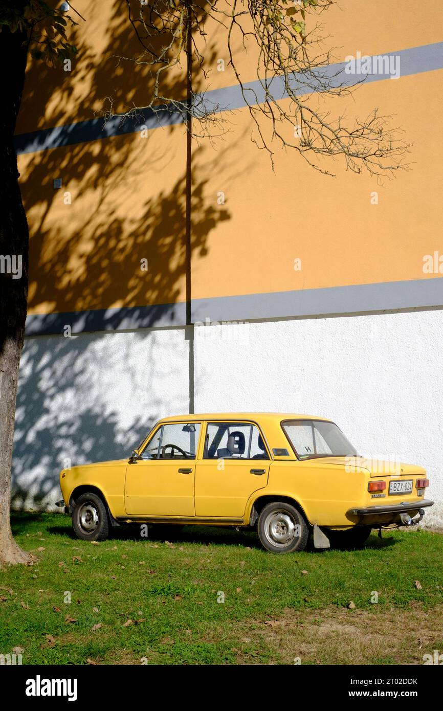 vintage soviet union made classic lada 1200s car parked beside ...