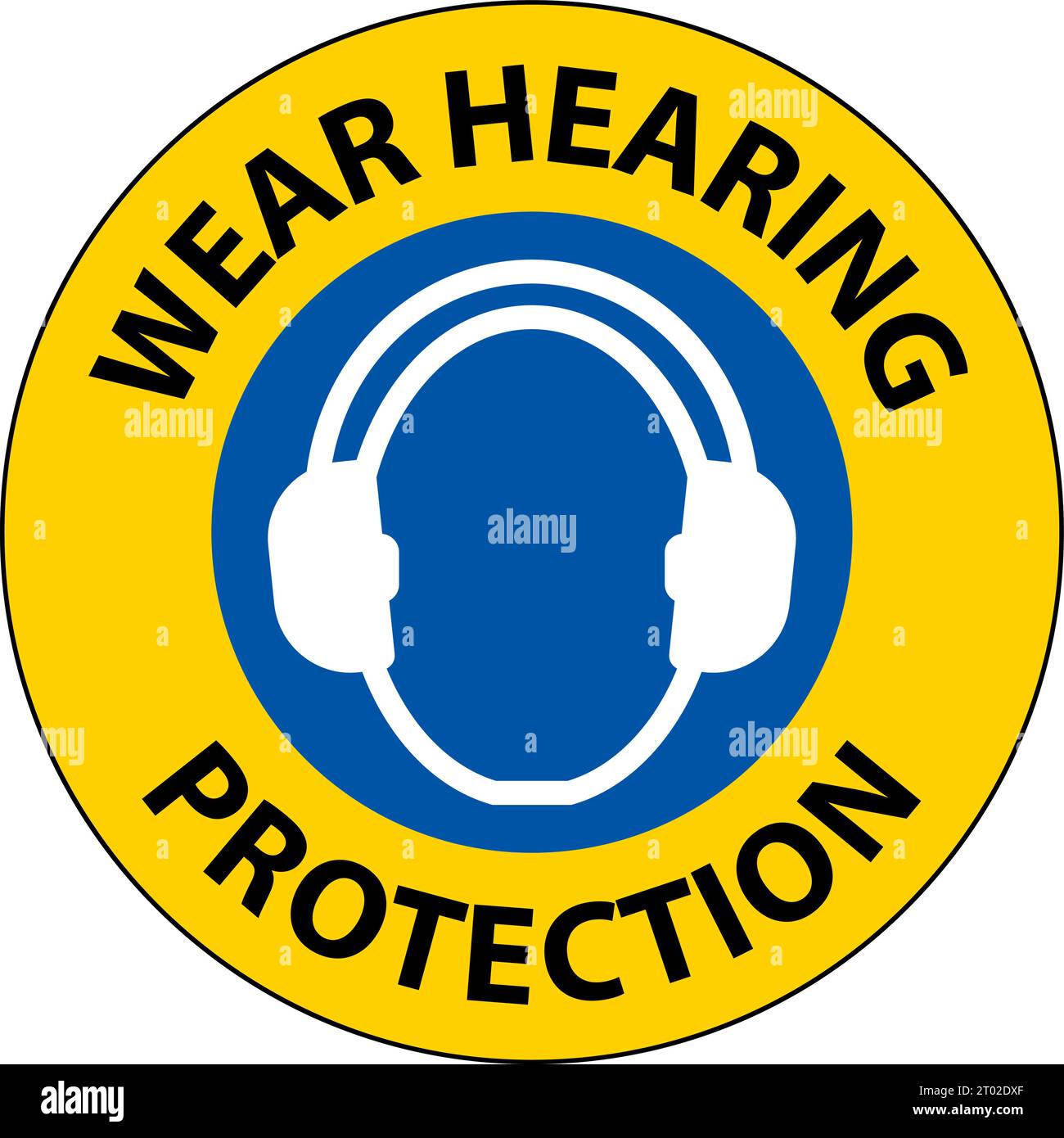 Caution Wear hearing protection on transparent background Stock Vector ...
