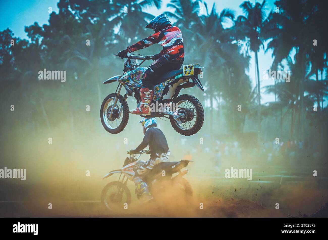 Mud Bike Race in kakkoor Kerala India, Bike Stunting Stock Photo - Alamy