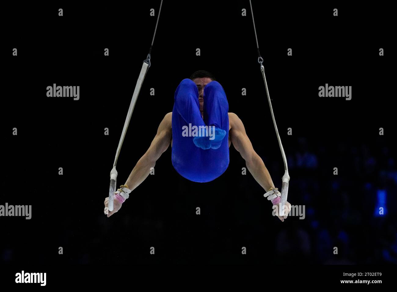 Italy's Mario Macchiati competes on the rings during the Artistic ...