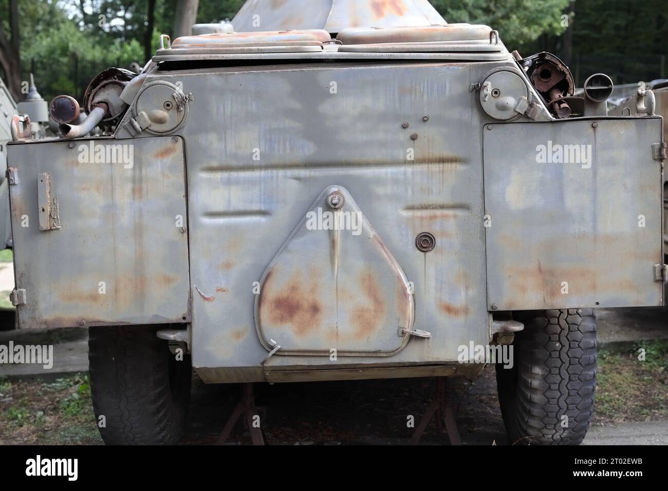 Metal rear of a military vehicle Stock Photo - Alamy