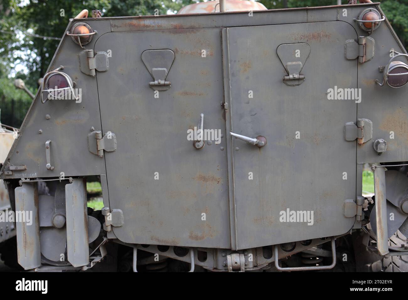 A rear entrance to a military vehicle Stock Photo - Alamy