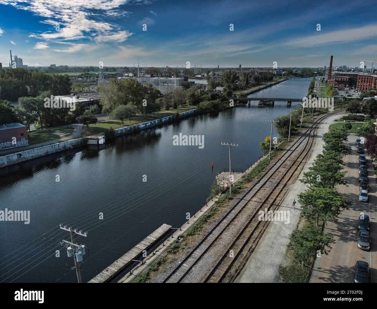 Aerial view of the Lachine Canal Stock Photo - Alamy