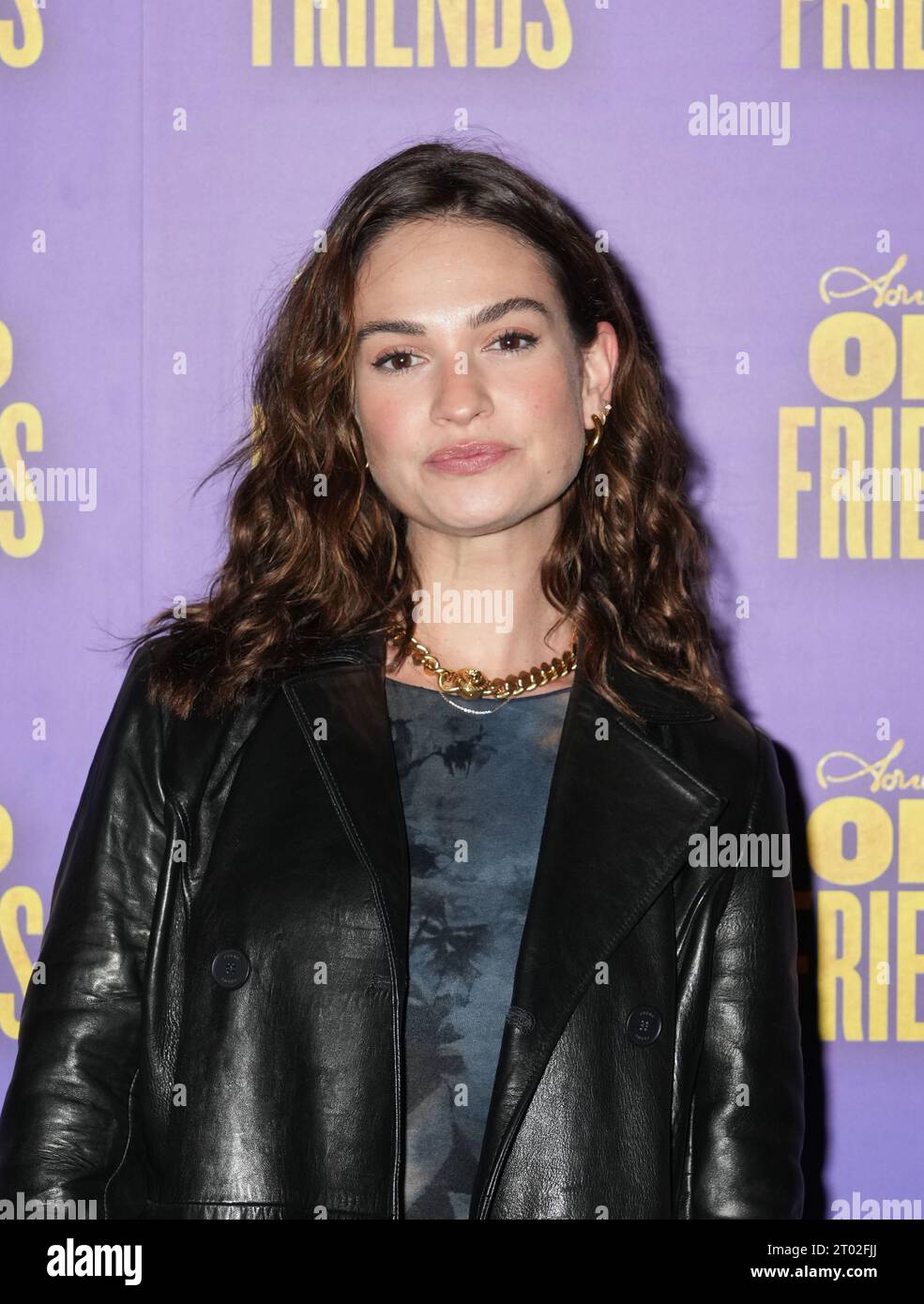 Lily James arrives for the opening night of Stephen Sondheim's Old ...