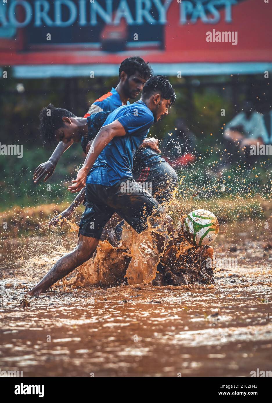 Playing Mud Football, water splashing, highspeed photography Stock ...