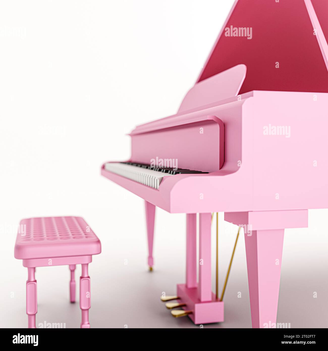 pink grand piano isolated on white background 3d illustration Stock ...