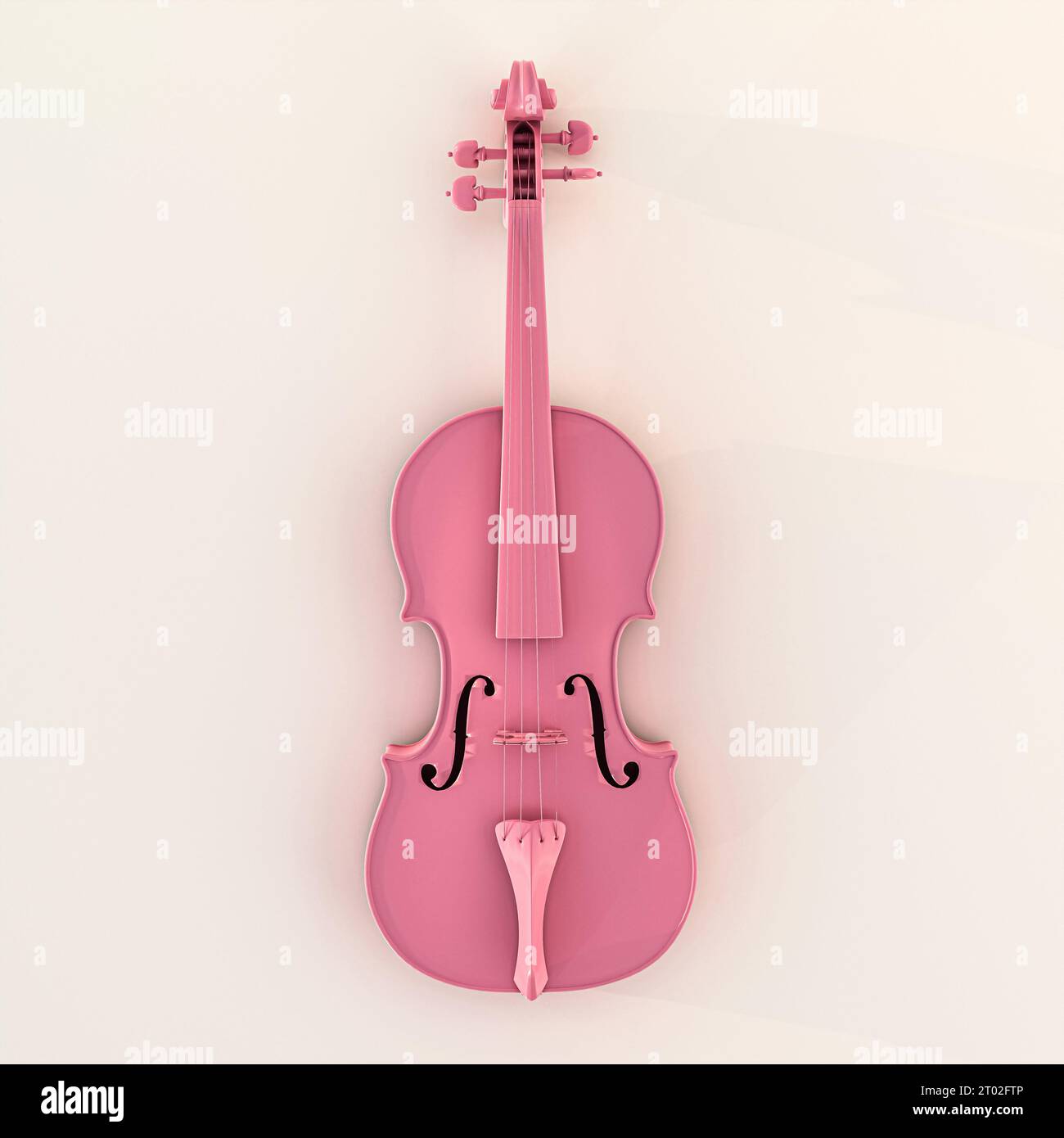 pink violin isolated on white background 3d illustration Stock Photo ...