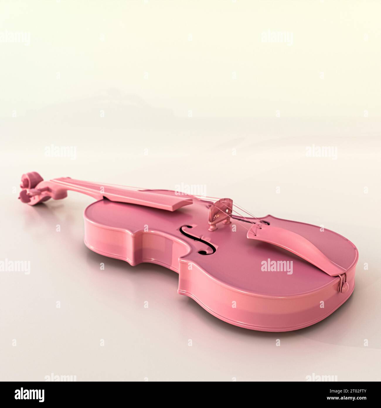 pink violin isolated on white background 3d illustration Stock Photo ...