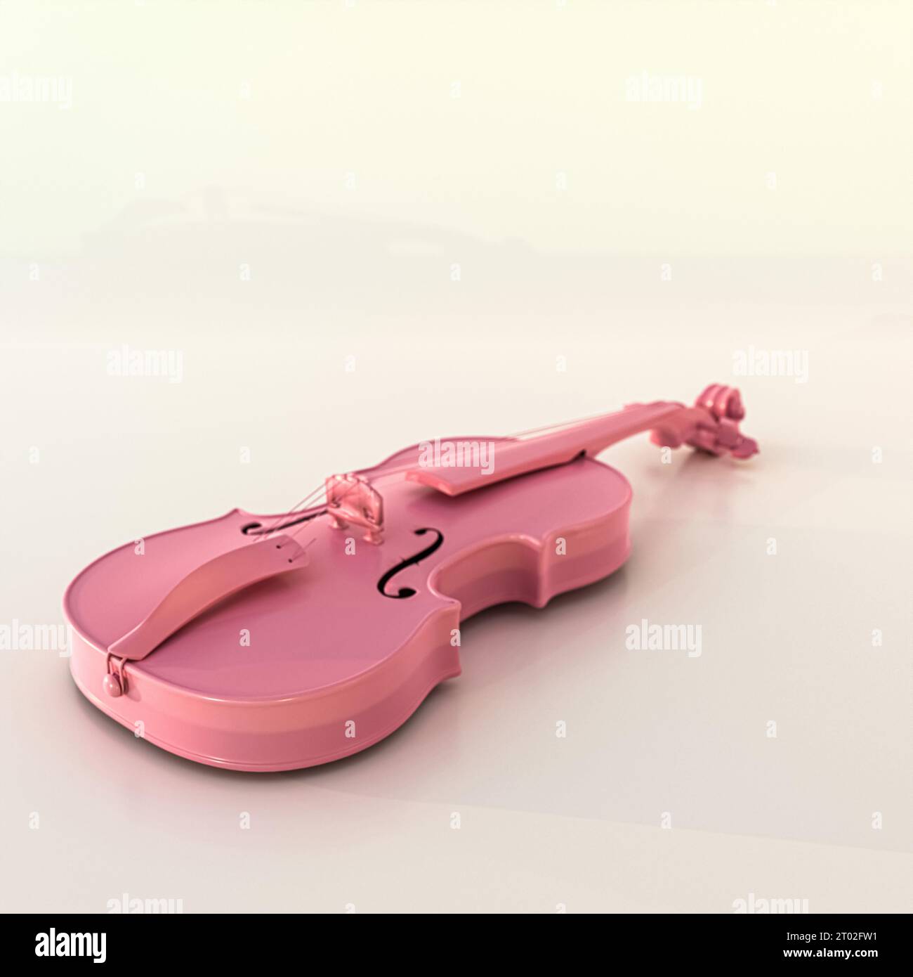 pink violin isolated on white background 3d illustration Stock Photo ...