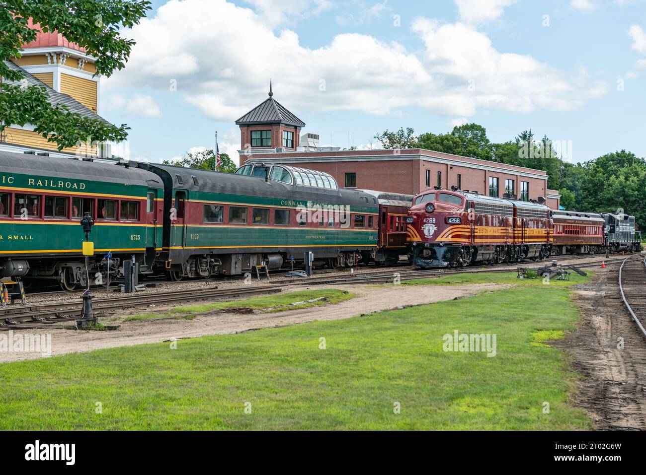 North Conway Scenic Railroad Train Station, New Hampshire, USA Stock Photo - Alamy