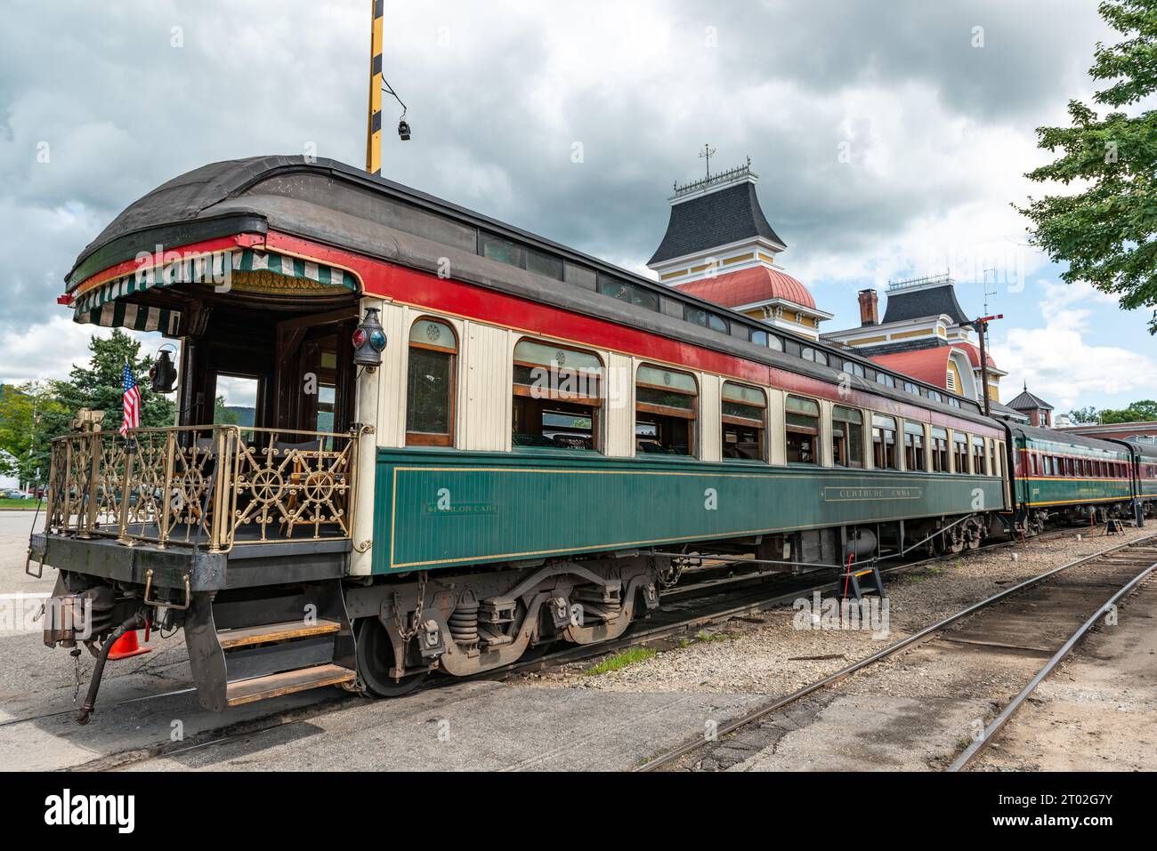 North Conway Scenic Railroad Train Station, New Hampshire, USA Stock Photo - Alamy