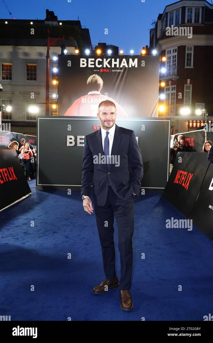 David Beckham arrives for the premiere of Netflix's documentary series ...