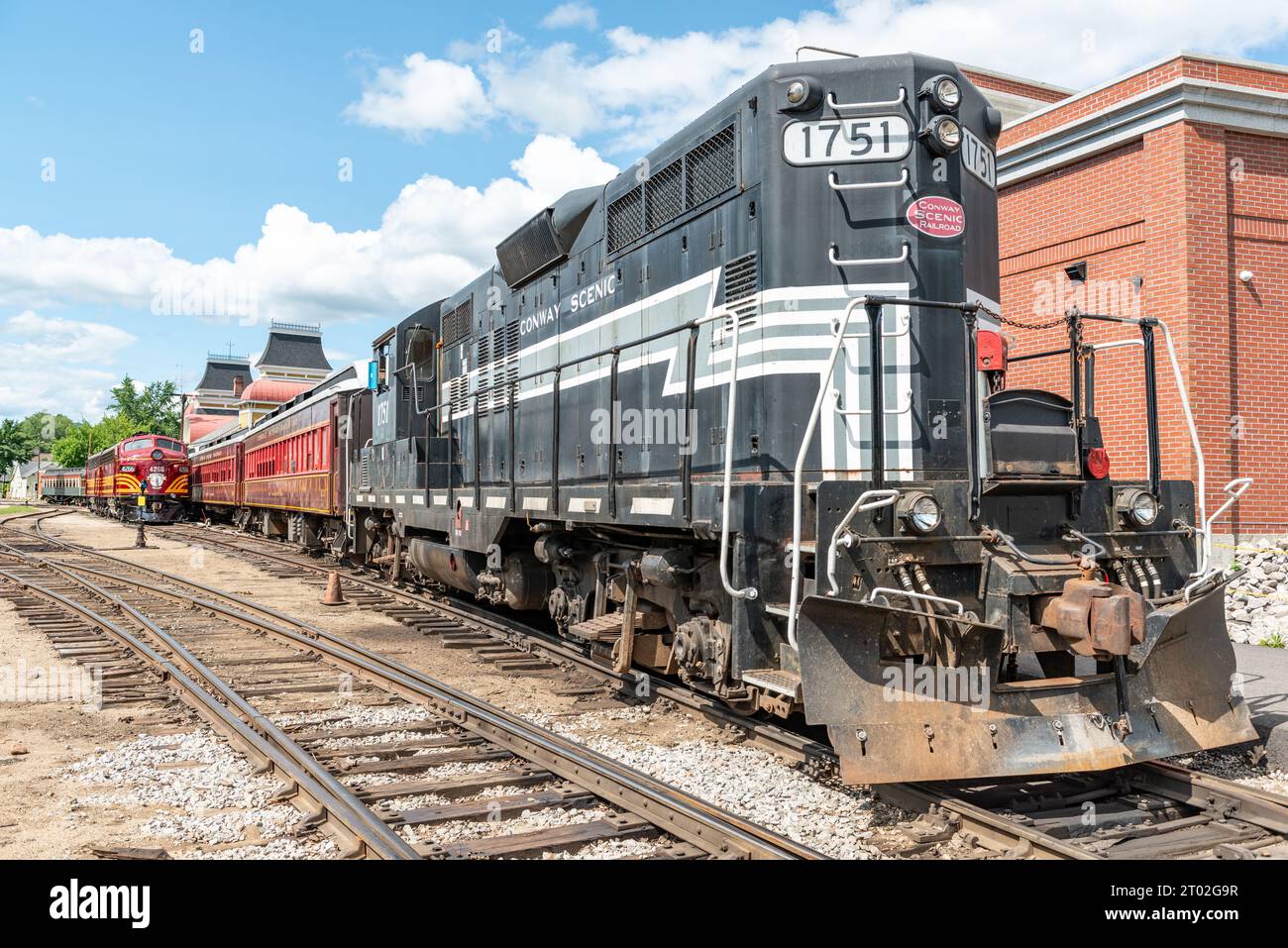 North Conway Scenic Railroad Train Station, New Hampshire, USA Stock Photo - Alamy