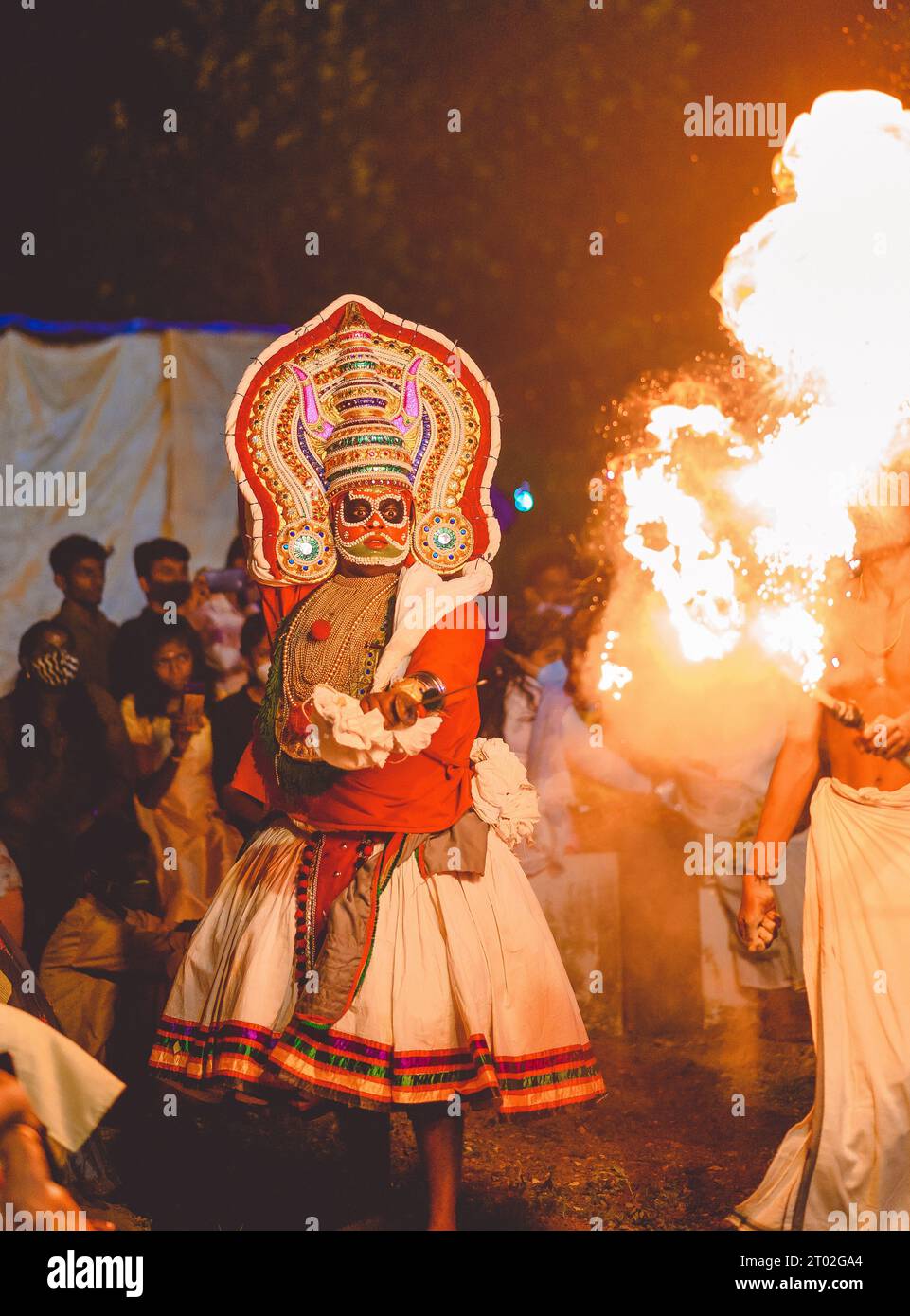 Kerala Folk art form Mudiyettu, Goddess Kali and Darika Fight Stock ...
