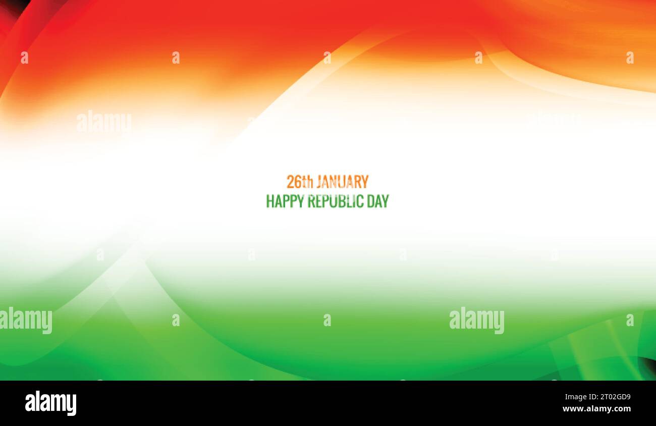 indian flag wavy stylish Indian republic day with gradient color vector ...
