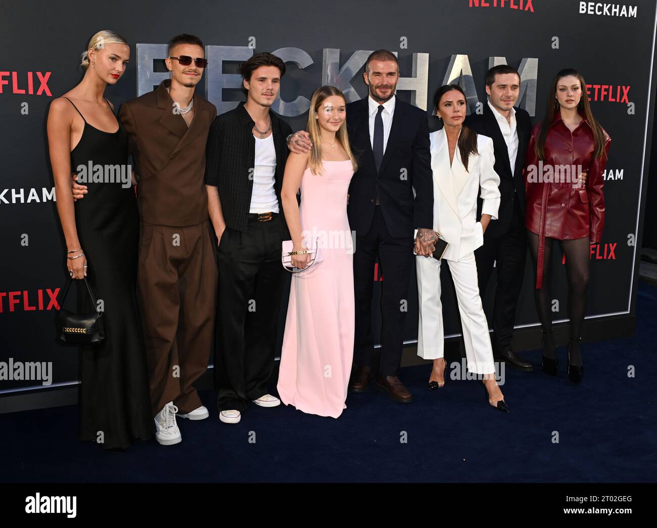 London, UK. October 3rd, 2023. Mia Regan, Romeo Beckham, Cruz Beckham ...