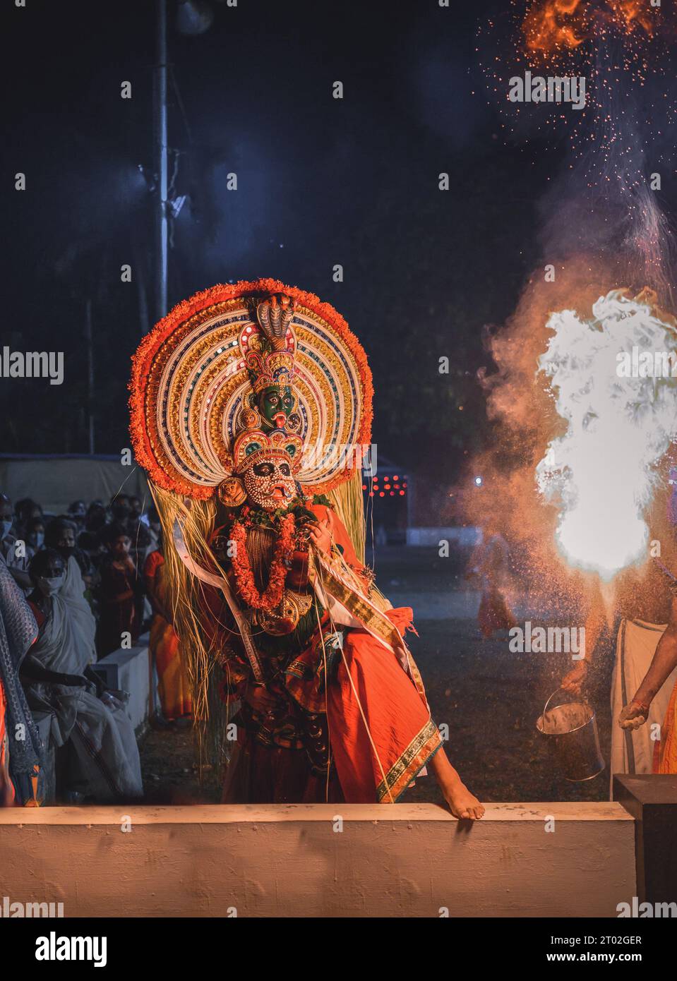 Kerala Folk art form Mudiyettu, Goddess Kali and Darika Fight Stock ...