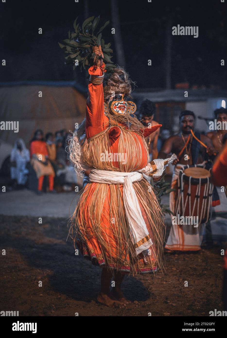 Kerala Folk art form Mudiyettu, Goddess Kali and Darika Fight Stock ...