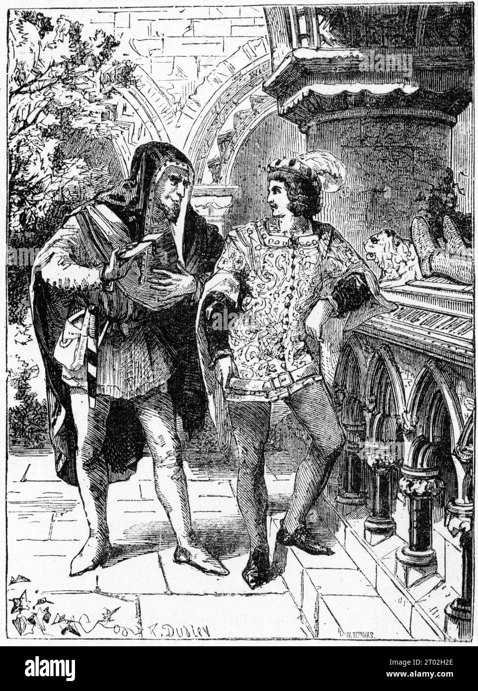 Engraving of a scene from the life of the Black Prince, Edward of ...